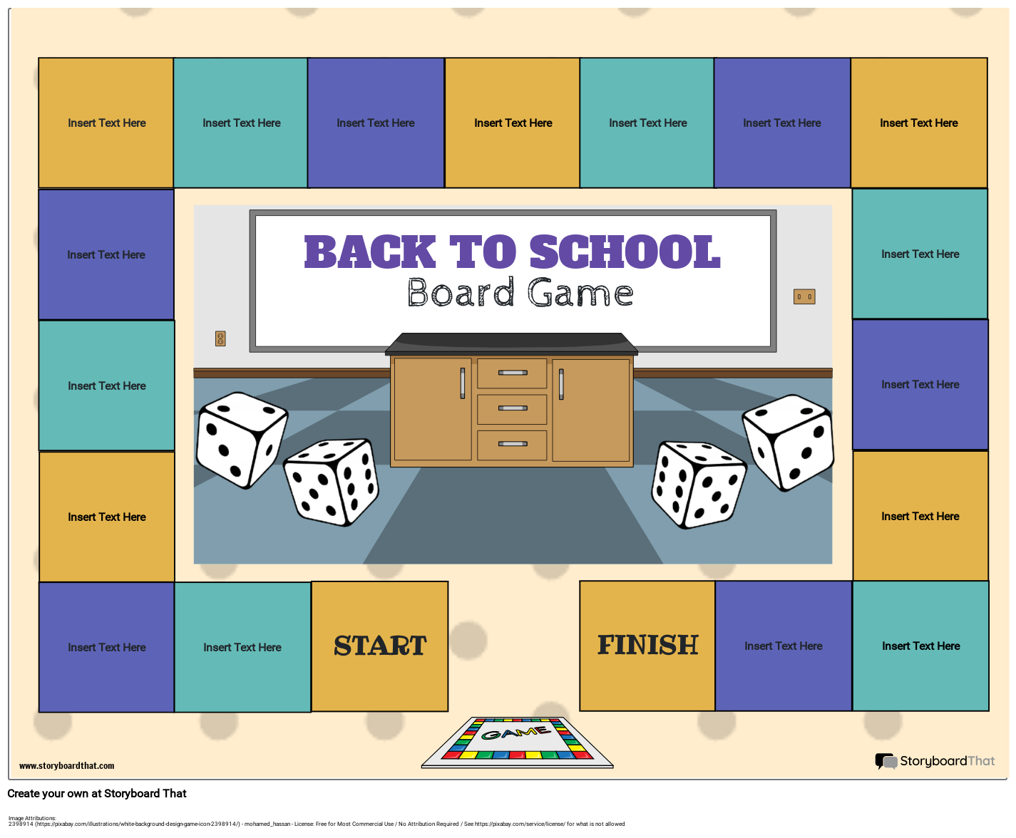 Exciting First Day Board Game Custom Printable