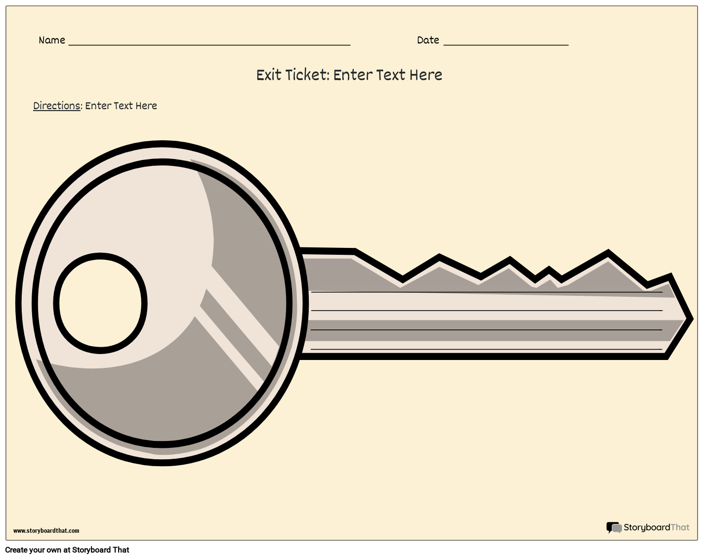 Key Themed Exit Ticket Template Storyboard by templates