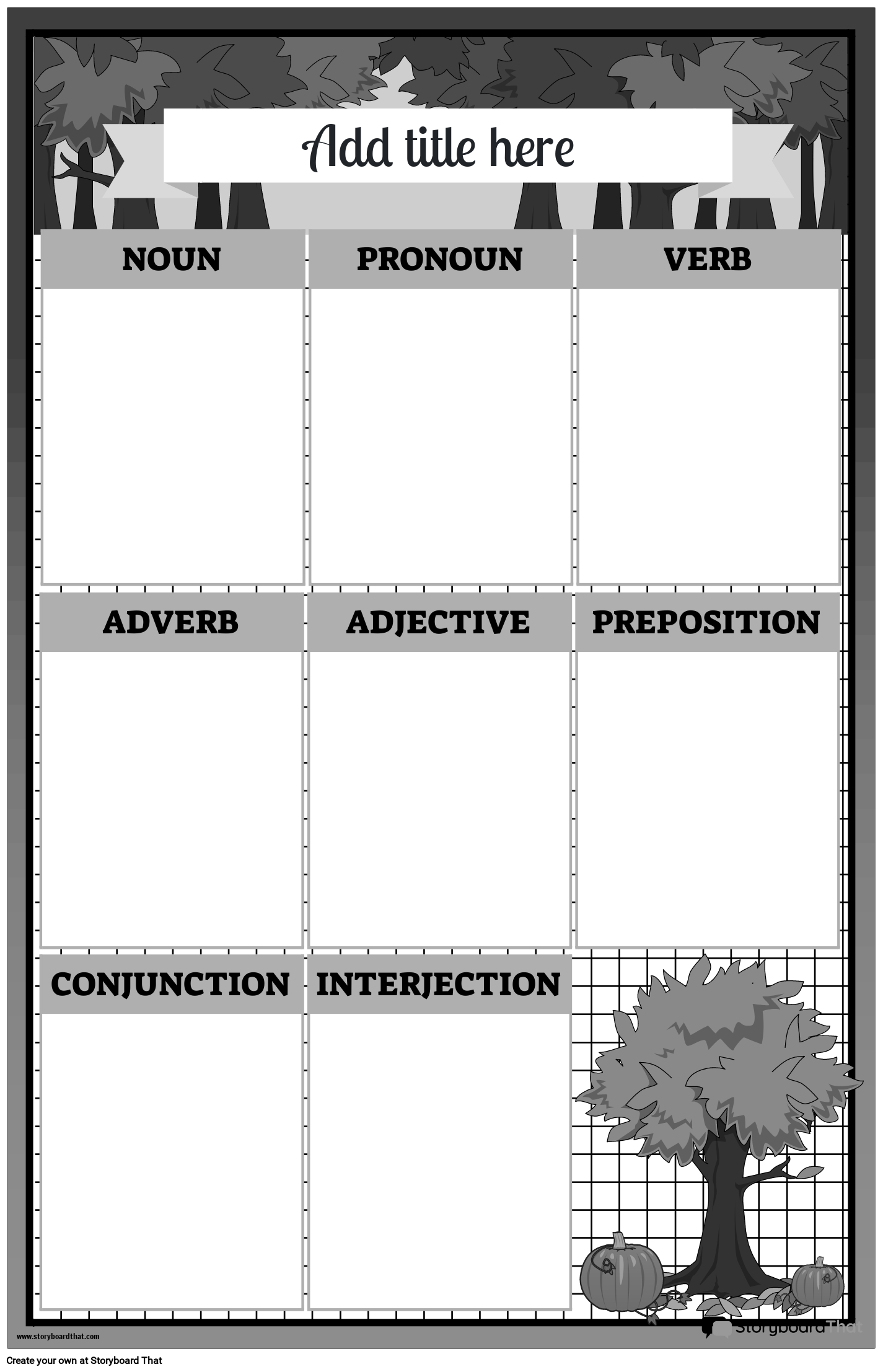 Fall-themed Parts of Speech Poster Storyboard par templates