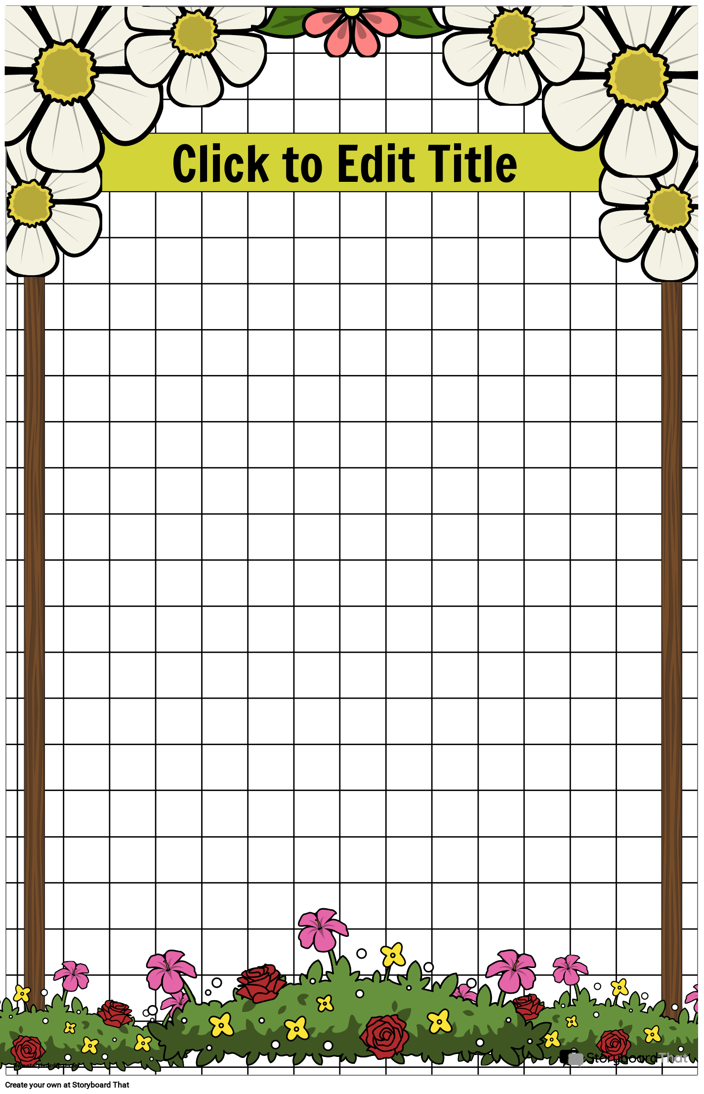 Flower Themed Graphing Paper Poster Storyboard