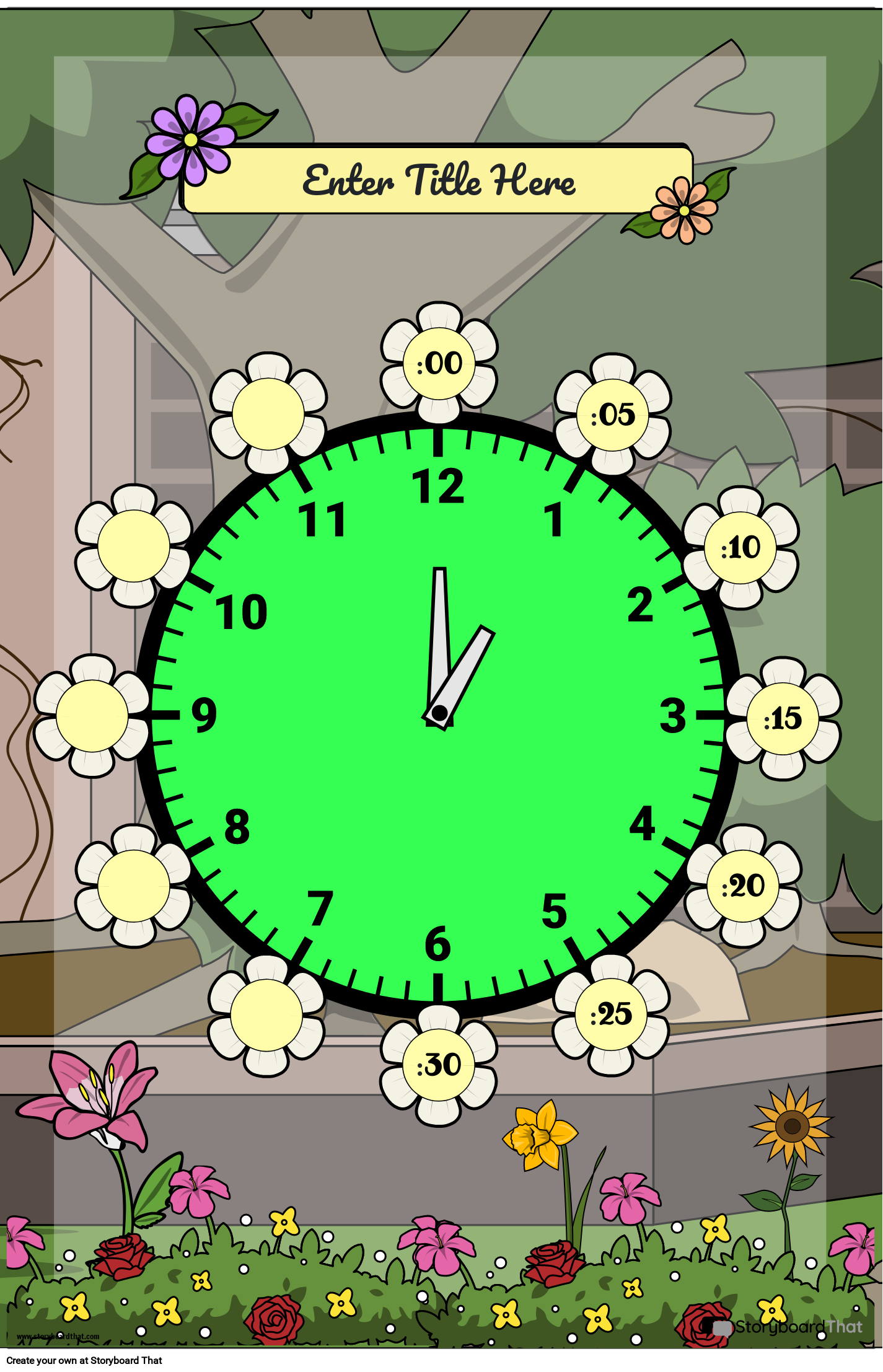 Beautiful Flower-Themed Time Measurement Poster