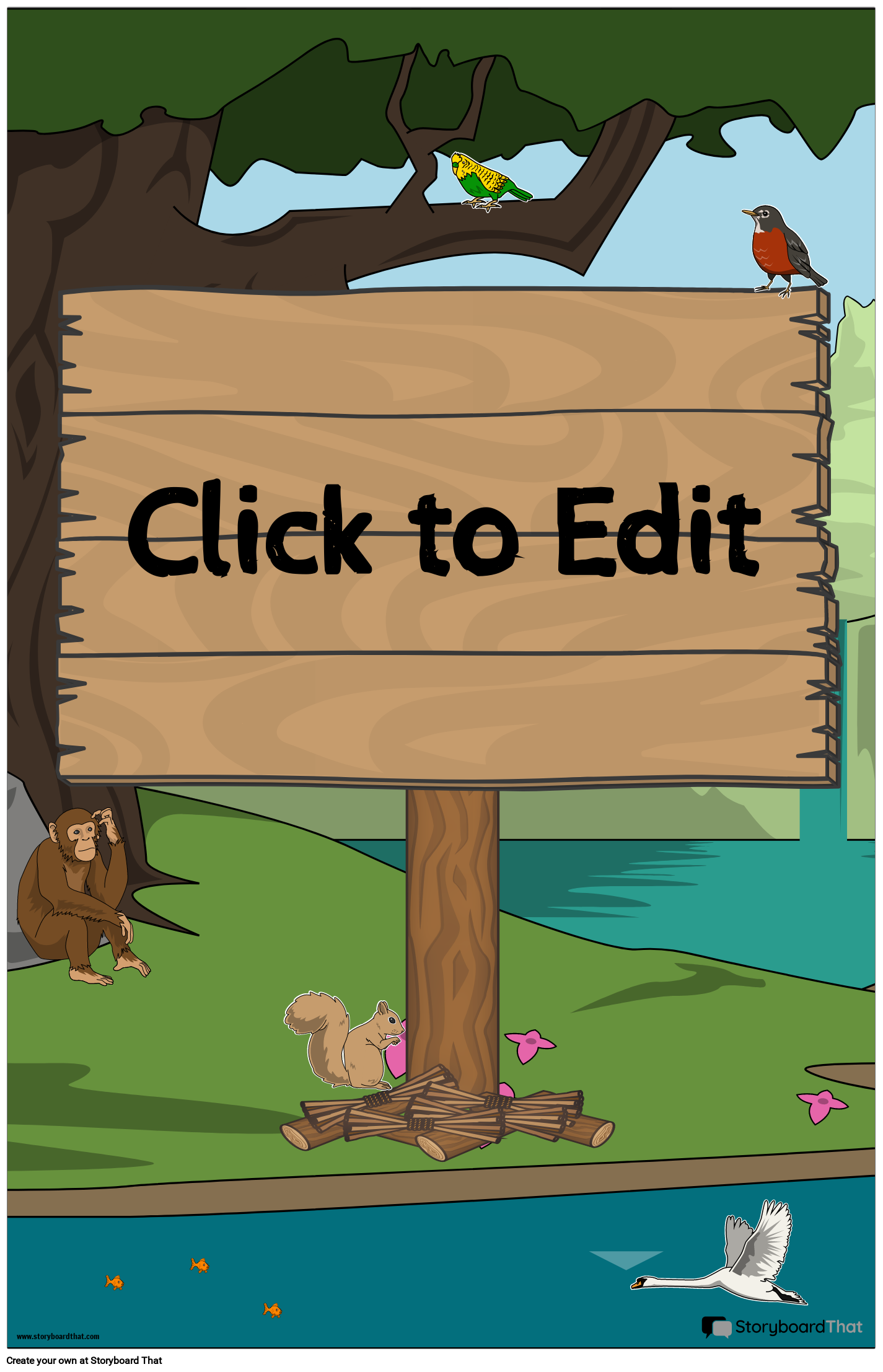 Forest Design Welcome Poster Storyboard por templates