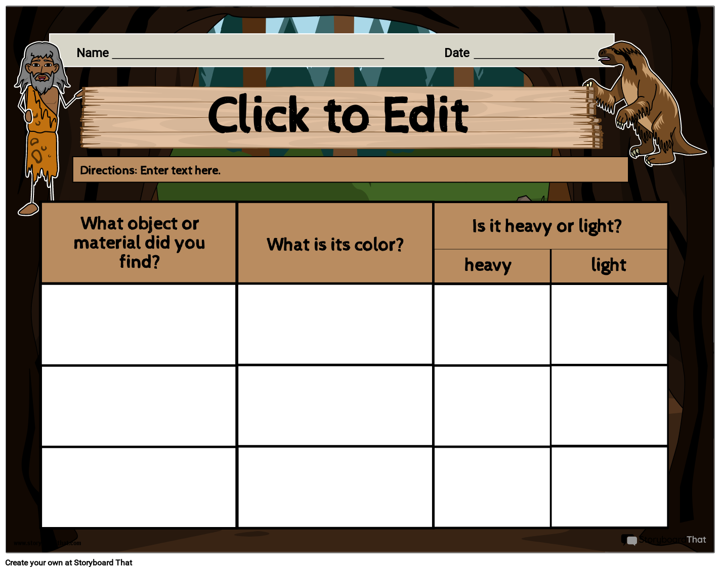 Free printable Minerals and Properties Worksheet with Cave Design
