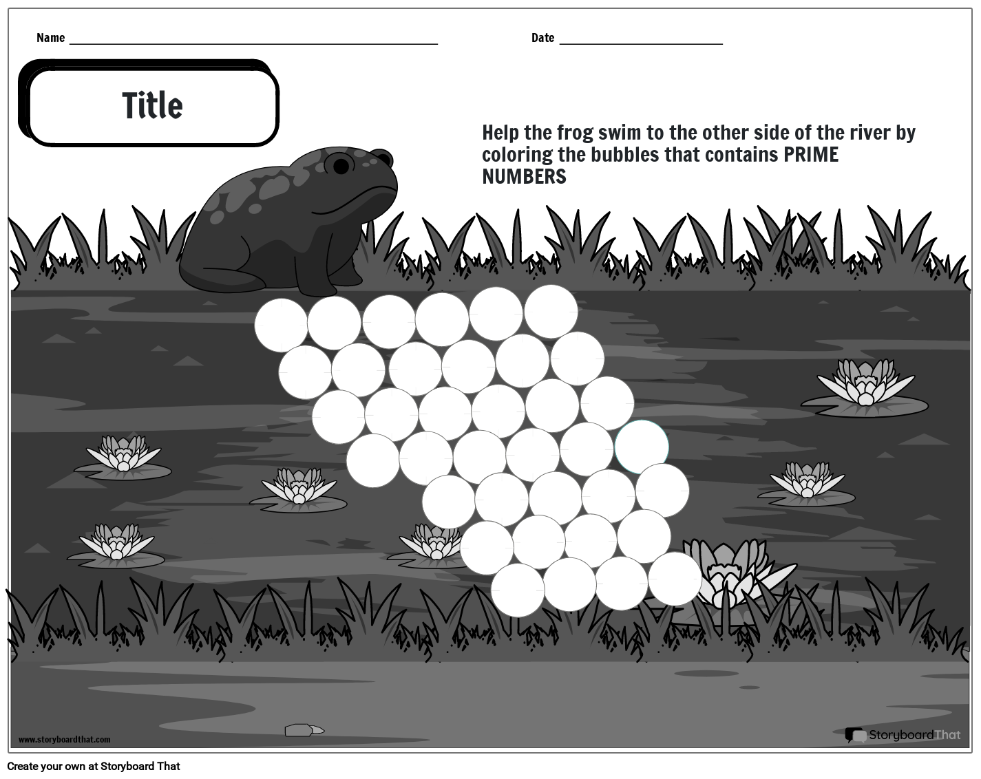 Frog Maze Prime and Composite Numbers Worksheet