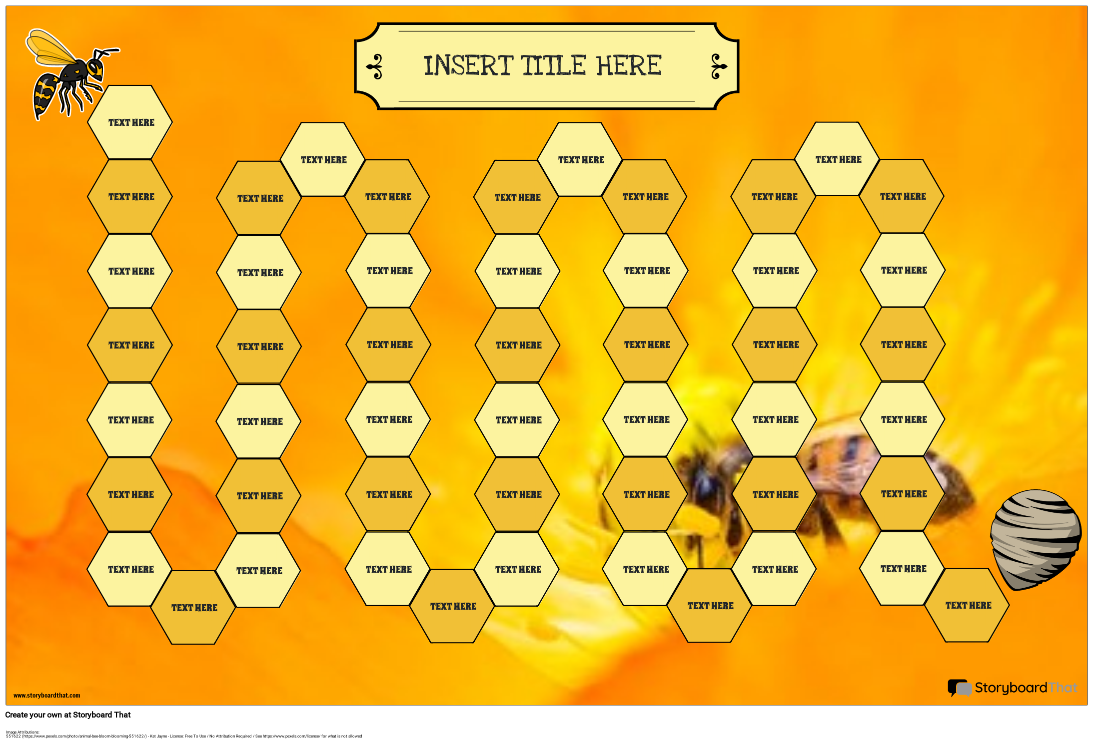 Fun Bee Themed Board Game Storyboard by templates