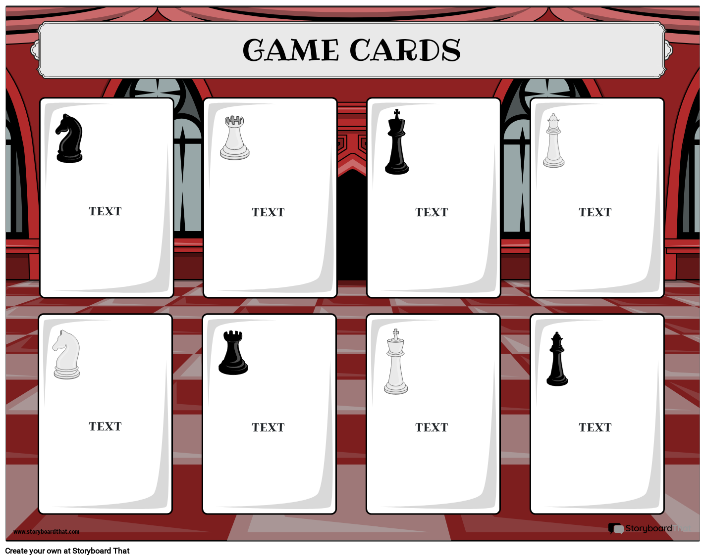 Chess Game Card Template Storyboard by templates