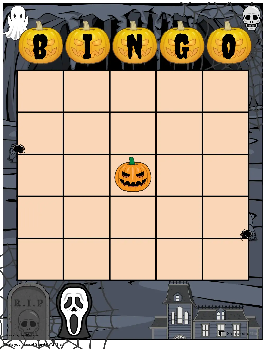 Halloween Bingo Card Template Storyboard by templates
