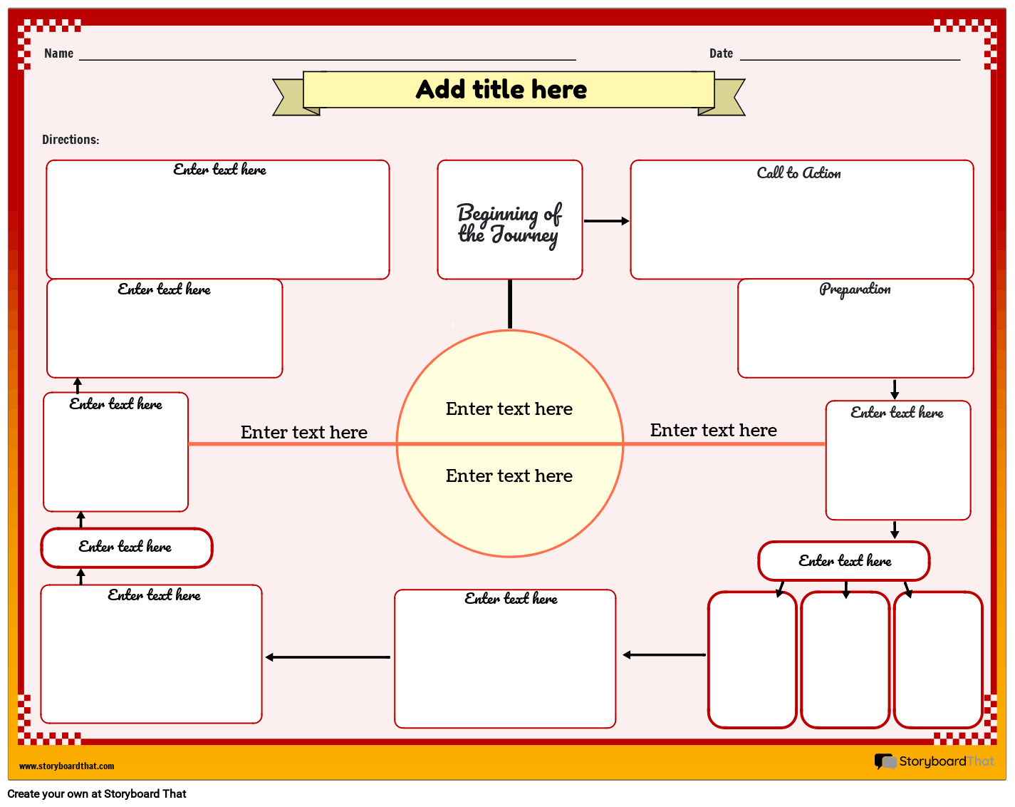 Hero s Journey Chart Worksheet Storyboard Per Templates