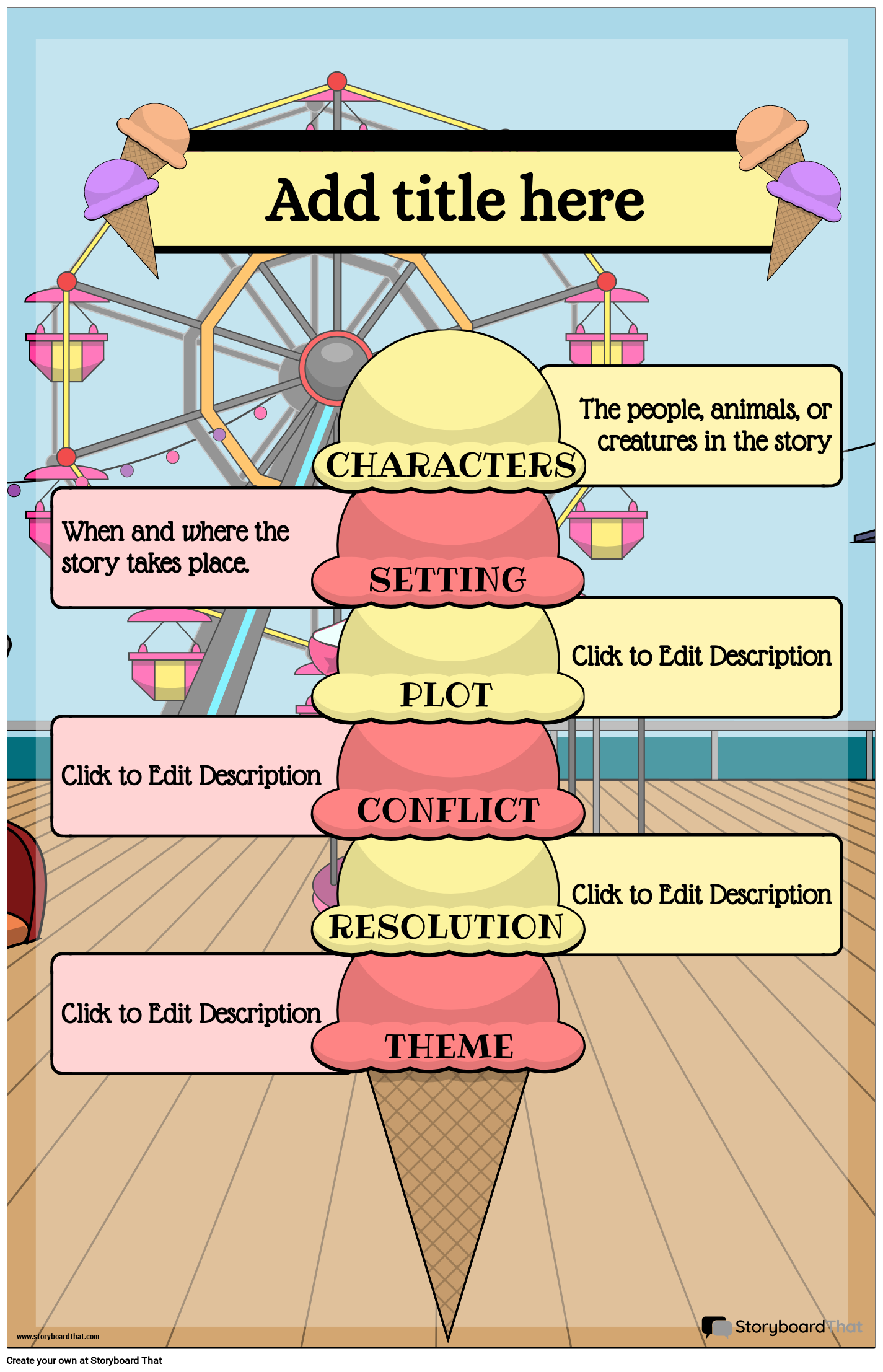 Ice Cream-themed Poster Storyboard af templates