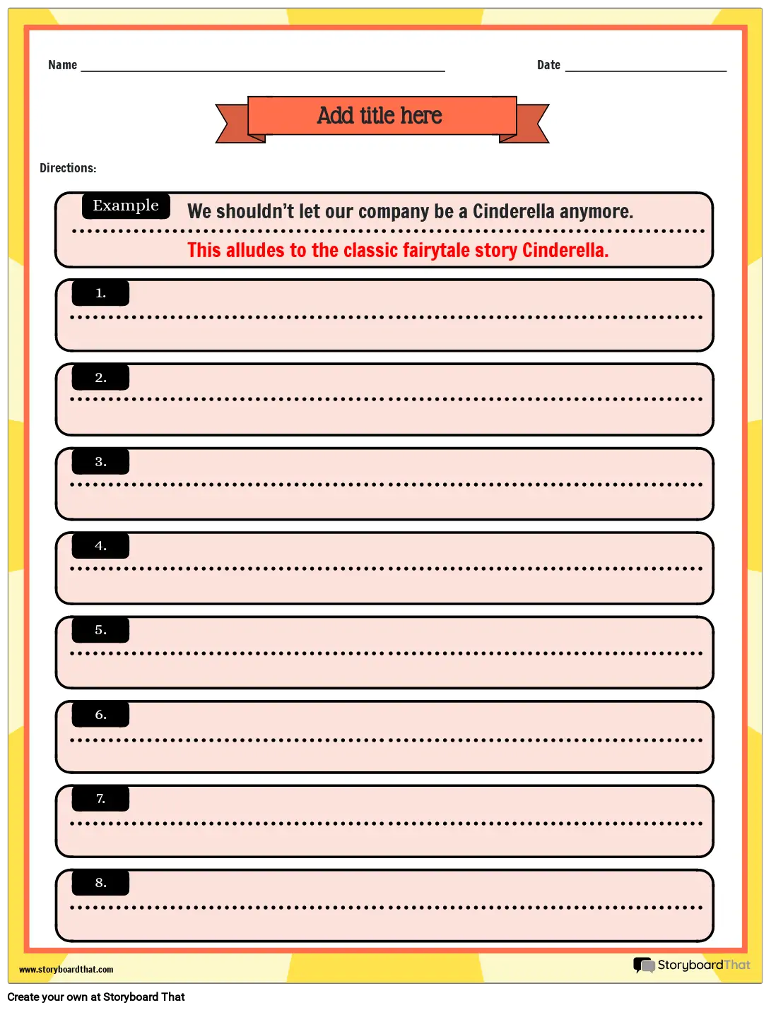 Identifying the Allusions Worksheet Storyboard