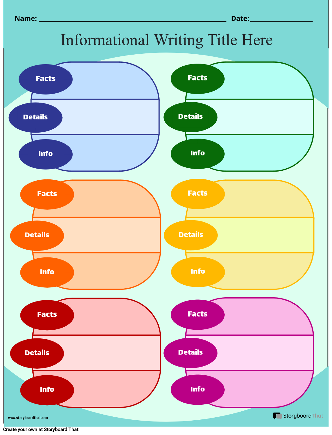 Vibrant Multicolored Informational Writing Template