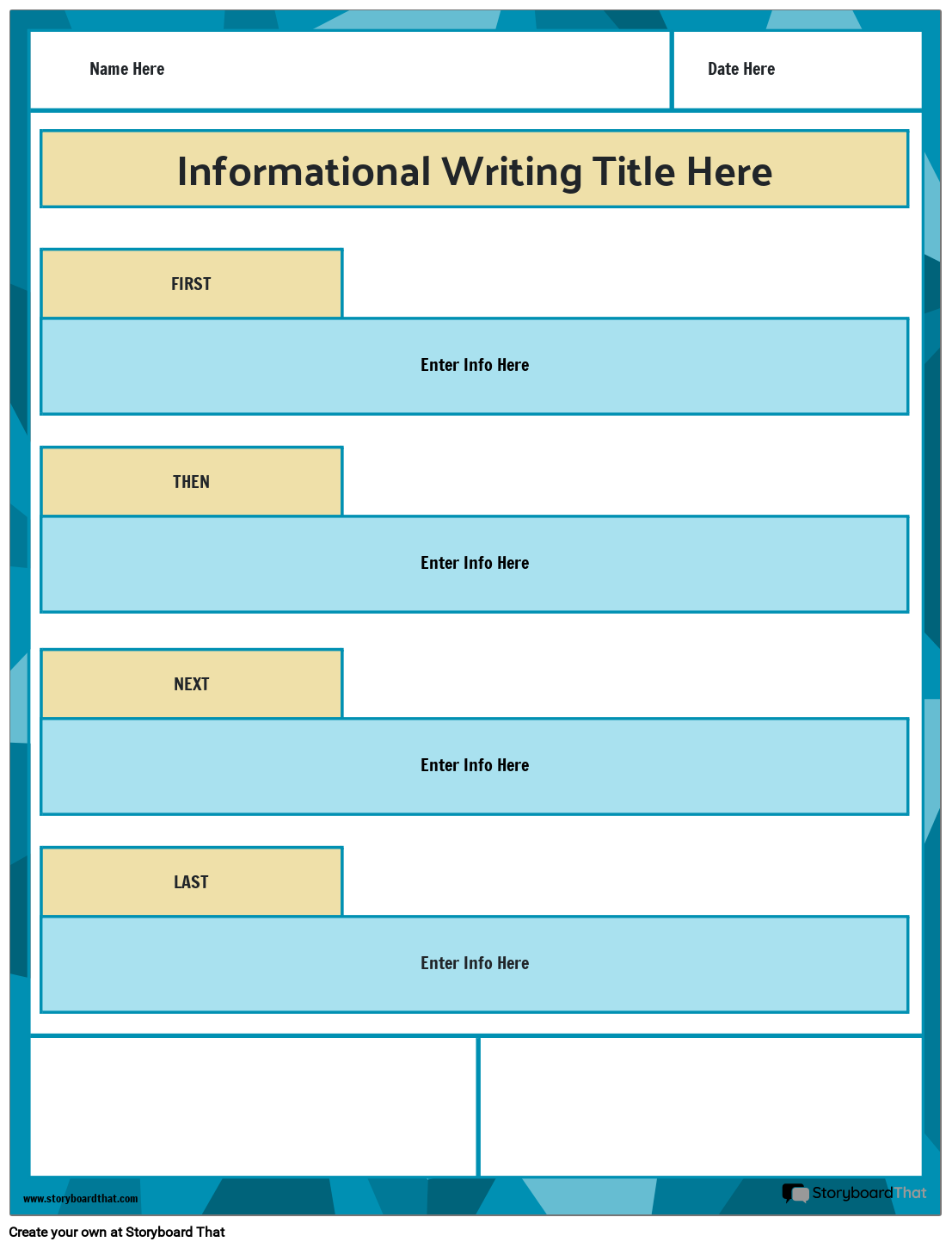 Informational Writing Template with Blue Patterns