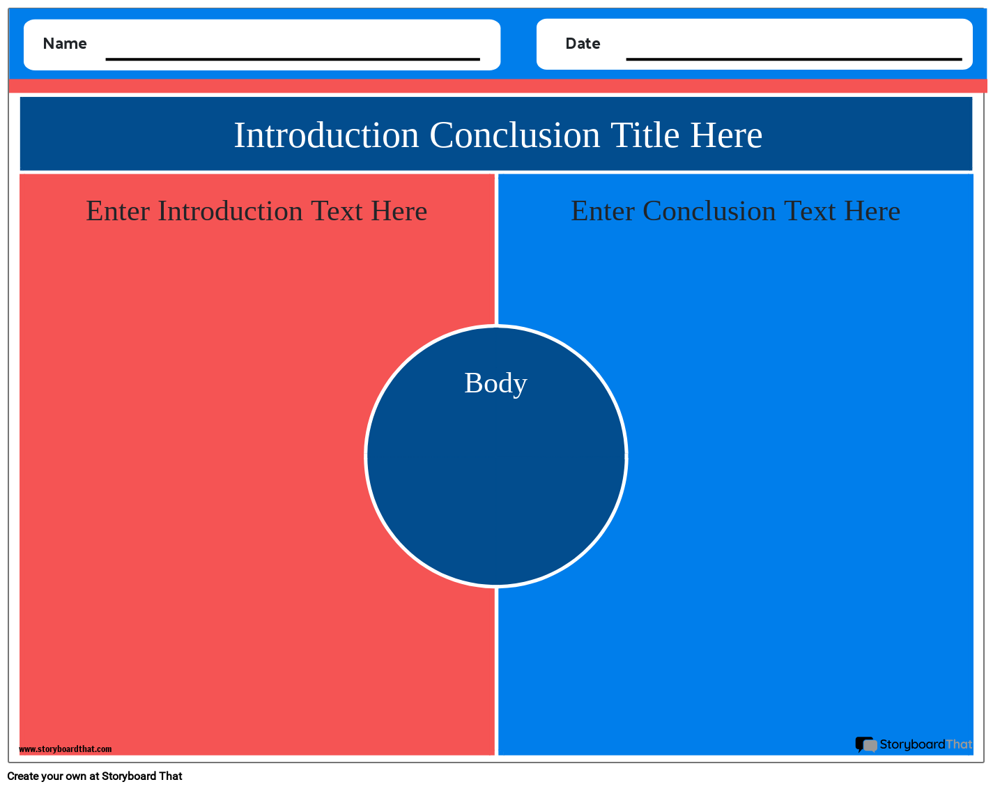 Blue & Red Themed Introduction & Conclusion Template