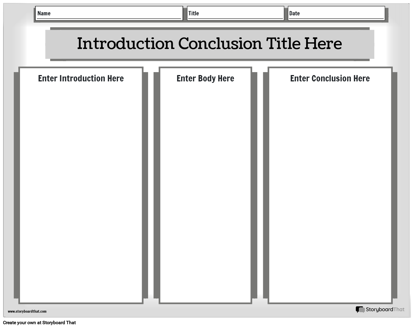 Introduction & Conclusion Template with Empty Boxes