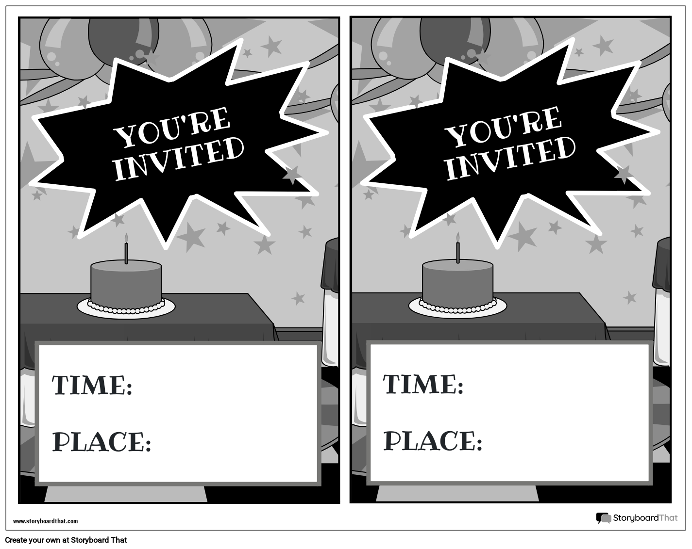 Editable Free Party Invitation Template Storyboard