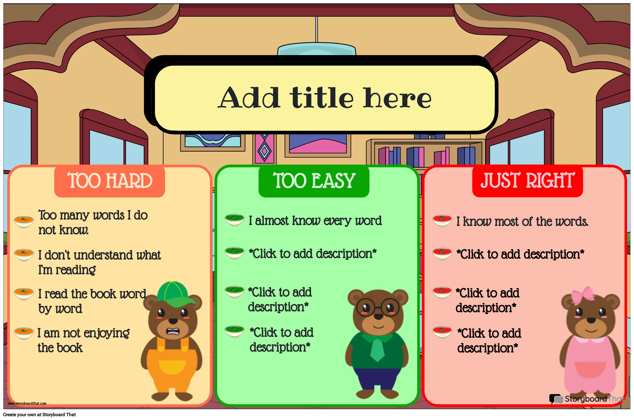 Colorful Bears Based Choosing Right Book Poster