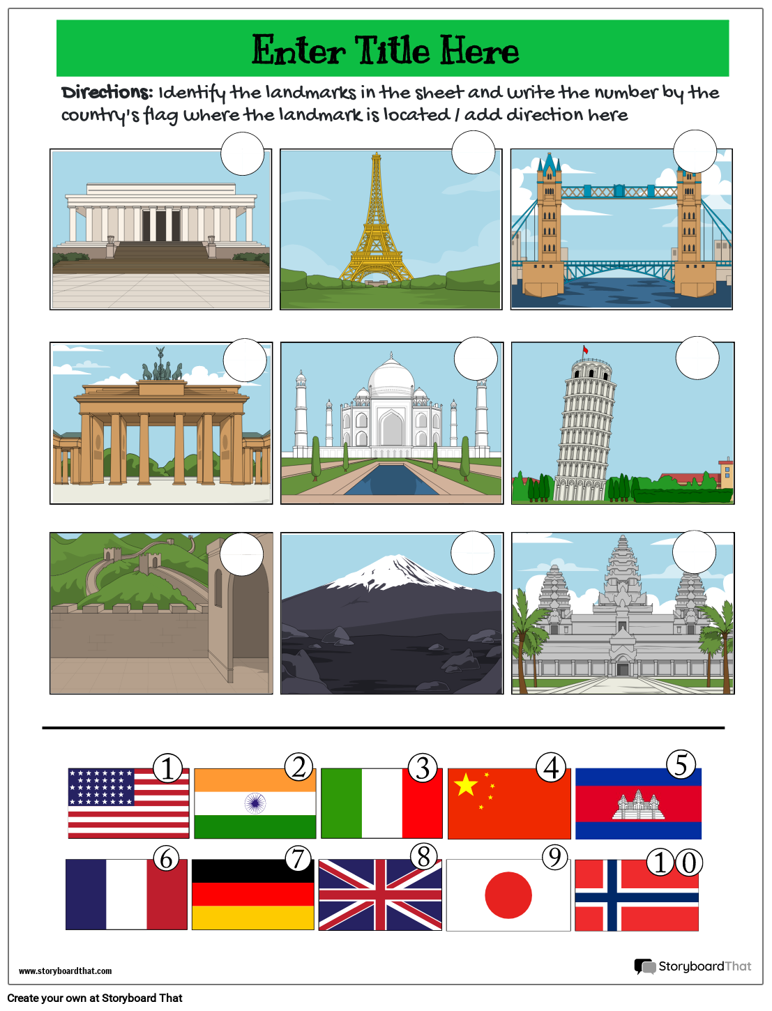 Landmark Vs Flag Worksheet Storyboard By Templates Landmark Vs Flag Worksheet Storyboard By Templates