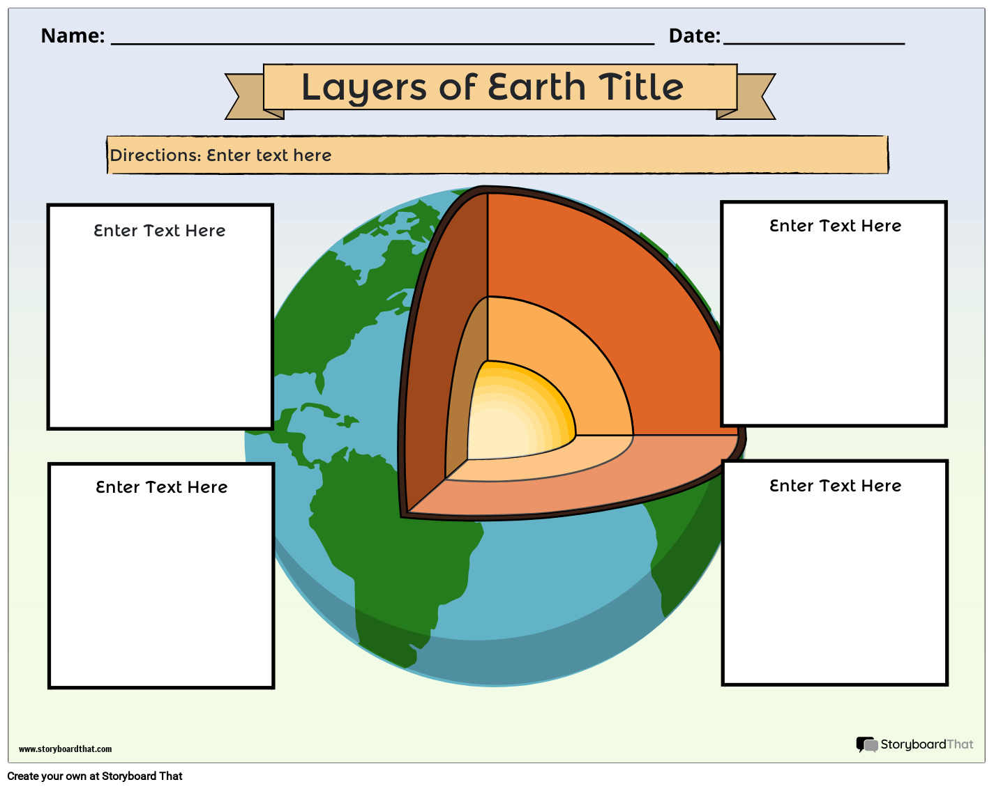 Layers of the Earth Diagram Storyboard by templates