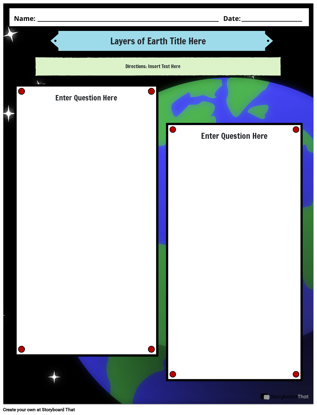 Describe the layers of the earth Storyboard por templates