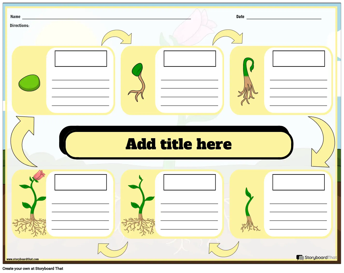 Life cycle of a Plant Worksheet Storyboard by templates