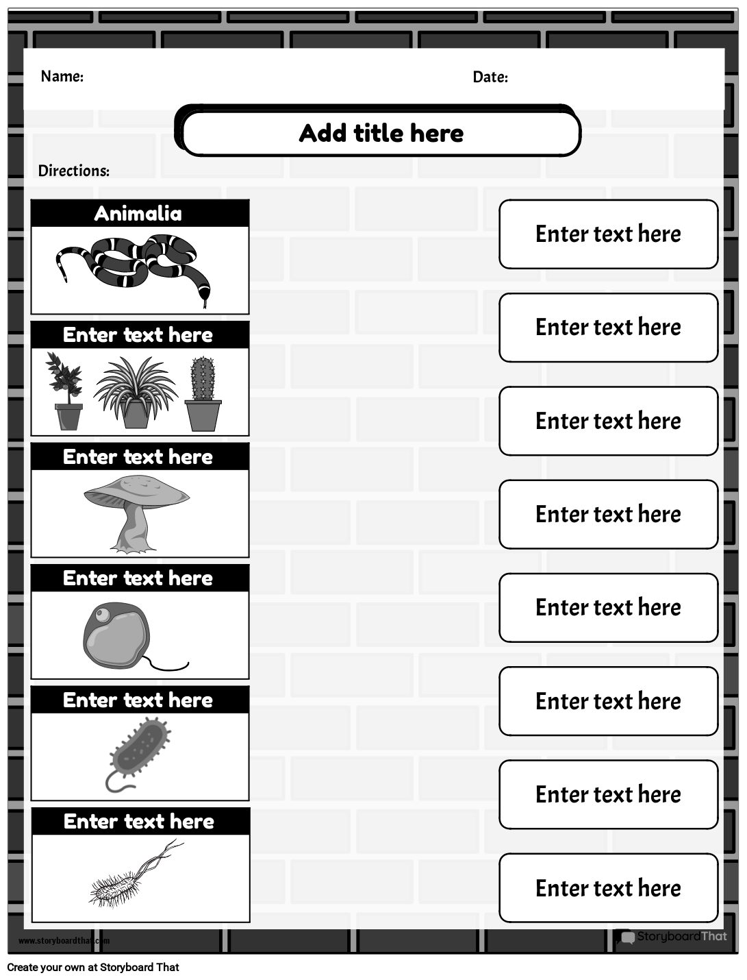 6 Kingdoms Of Life Worksheet