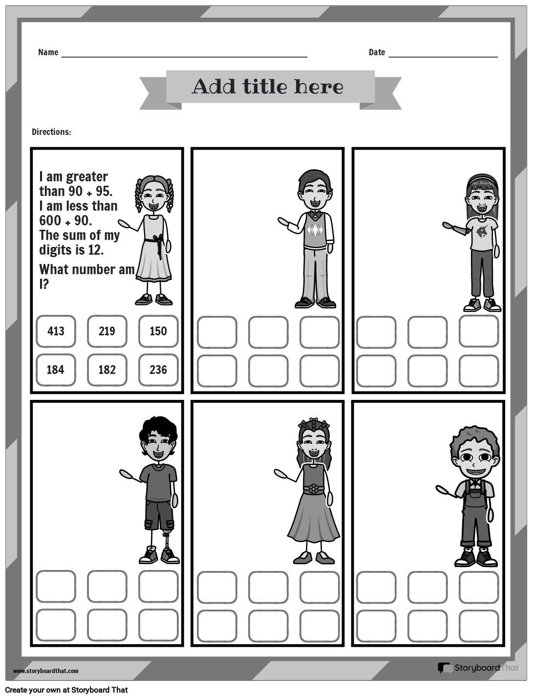 Math Riddle Card - Worksheet القصة المصورة من قبل templates