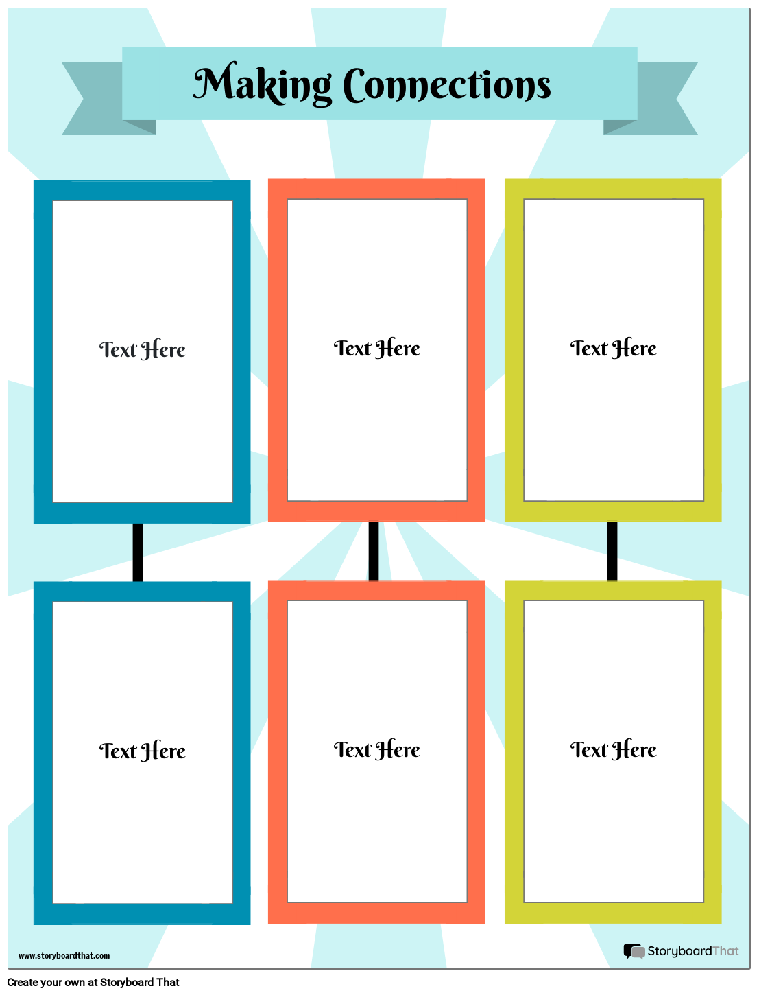 Colorful Boxes Based Making Connections Worksheet