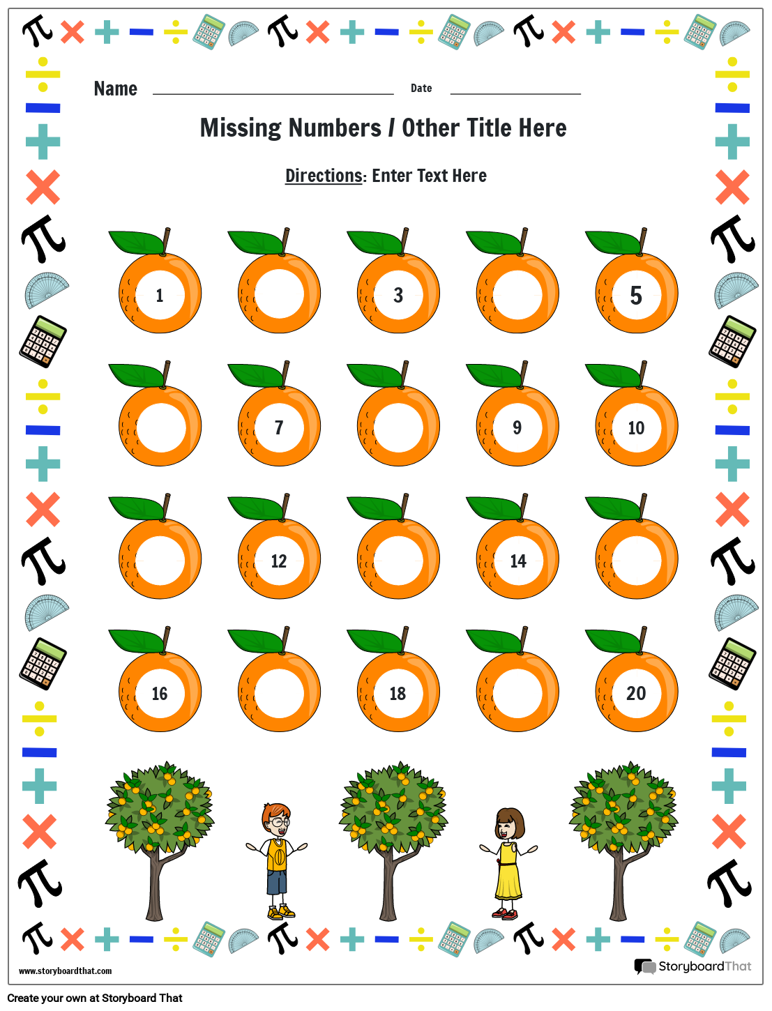 Missing Number Worksheets 1 20 Storyboard By Templates