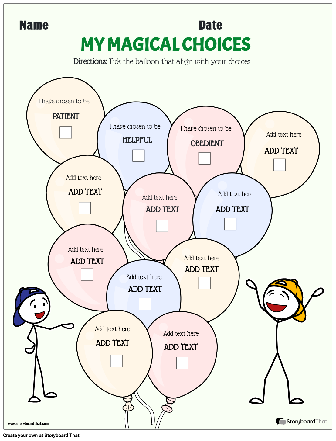 My magical choices Storyboard por templates