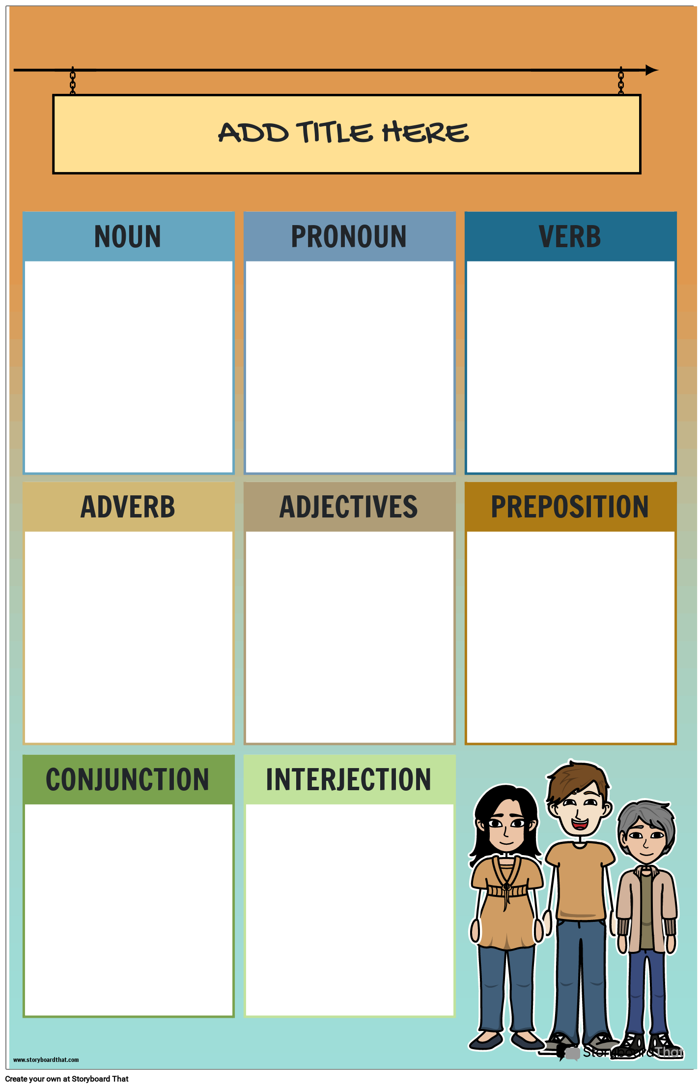 Neutral-themed - Parts of Speech Poster Storyboard