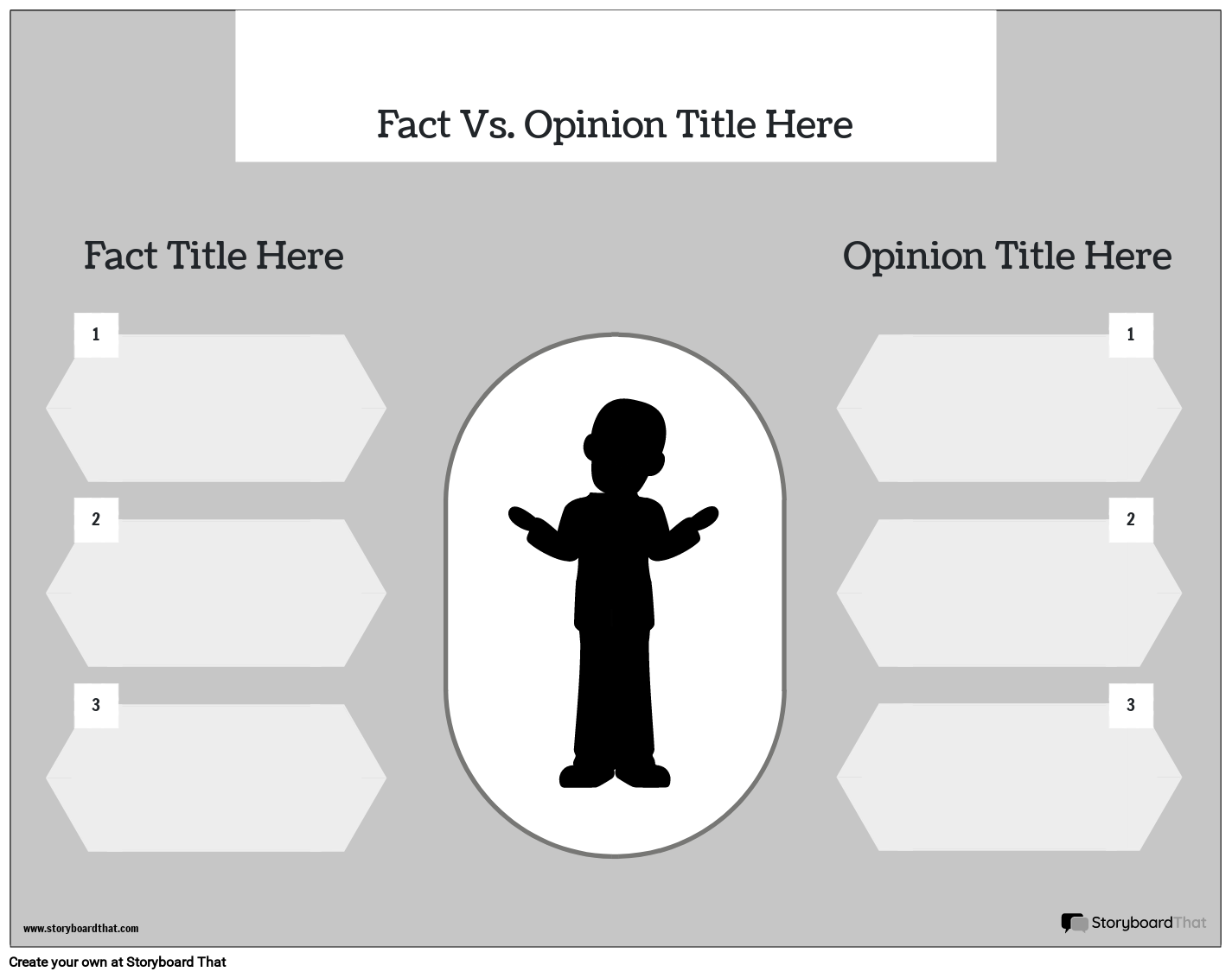 Fact vs. Opinion Worksheet Featuring a Character Silhouette