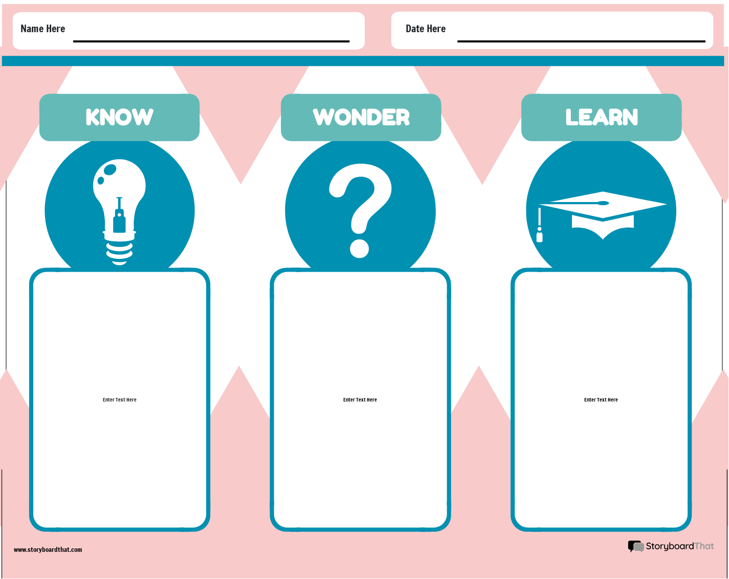 Colorful KWL Worksheet Template - Free and Editable