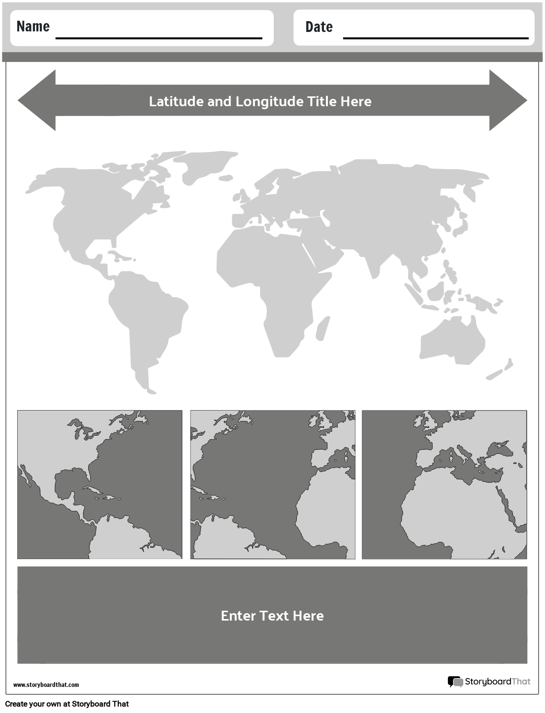 Simple Maps Themed Latitude/Longitude Worksheet
