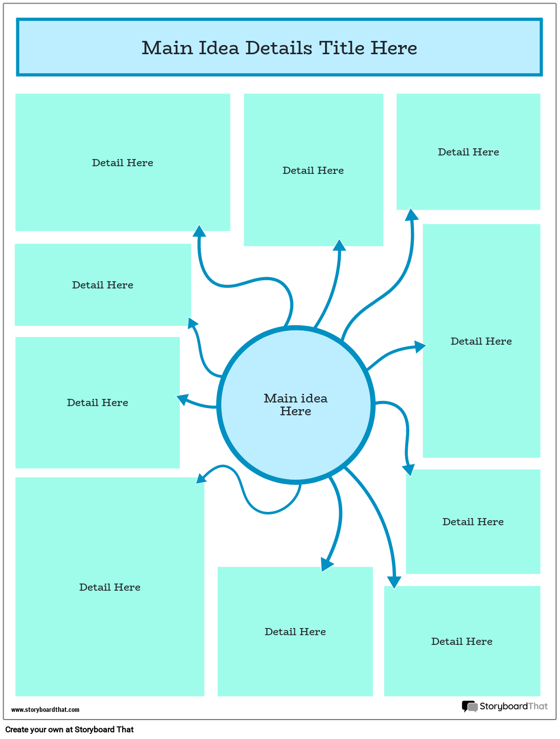 Main Idea And Detail Worksheet With Multiple Boxes Main Idea And Detail Worksheet With Multiple Boxes