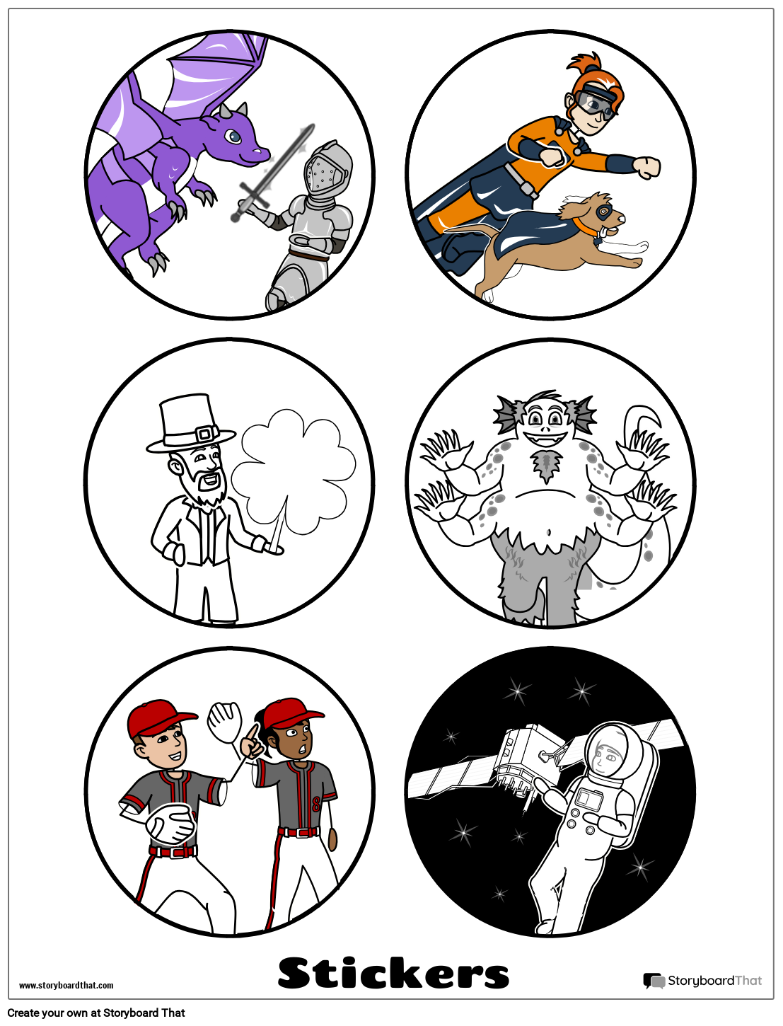 Sticker Templates — Online Sticker Maker | StoryboardThat