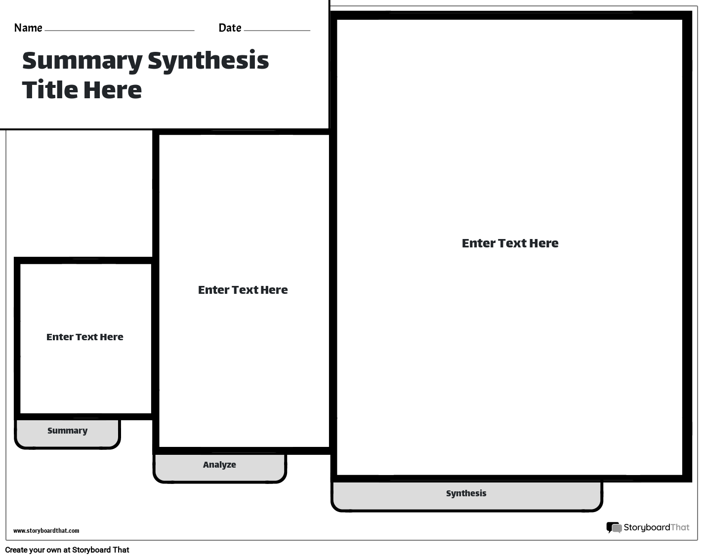 New Create Page Summary & Synthesis Template 3 (Black & White)