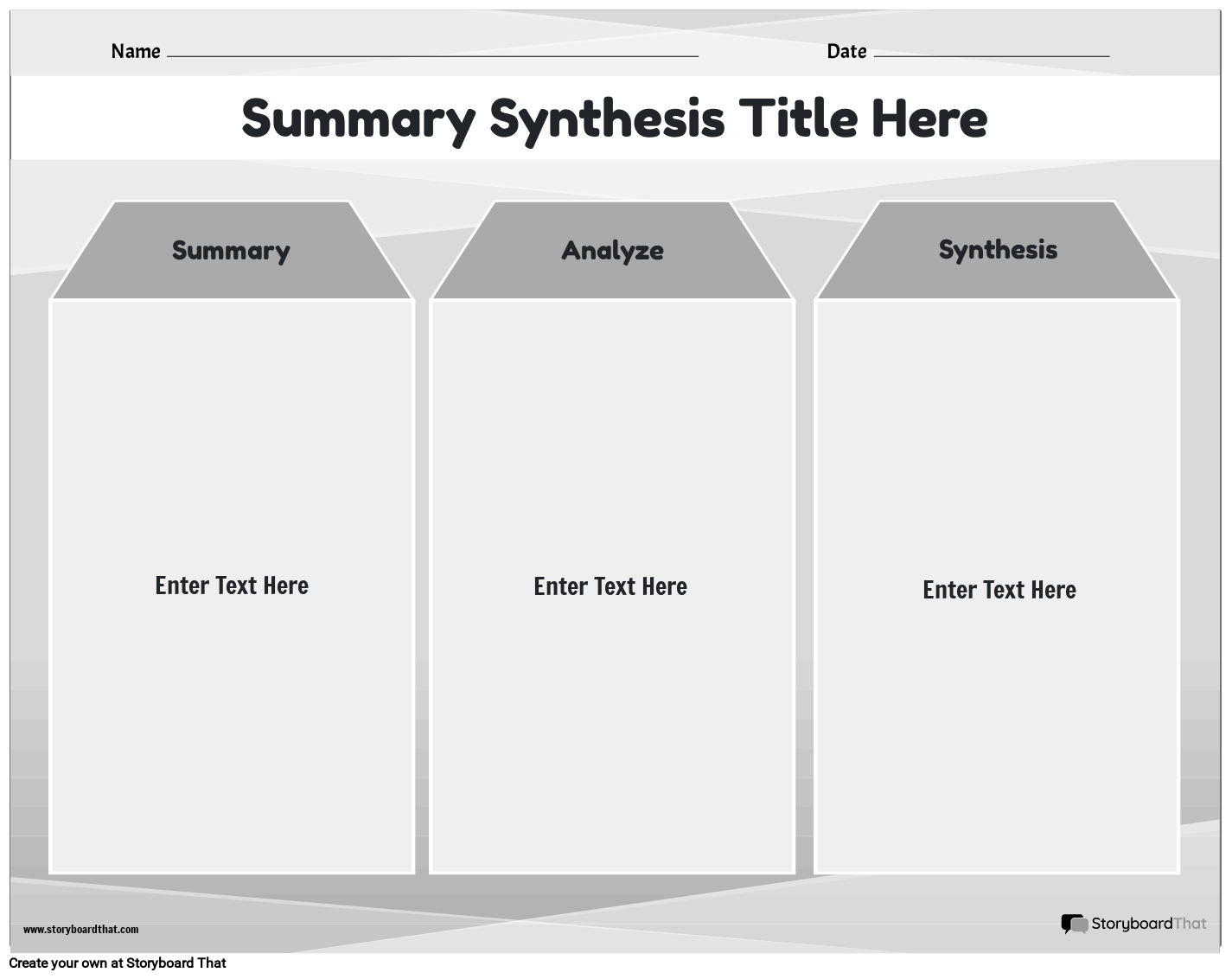 New Create Page Summary & Synthesis Template 4 (Black & White)