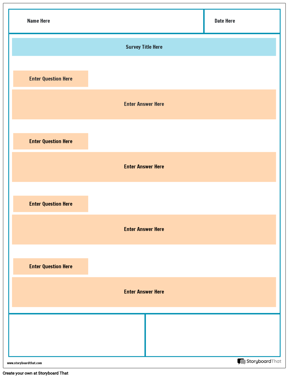 Colorful Blocks Based Survey Worksheet Design