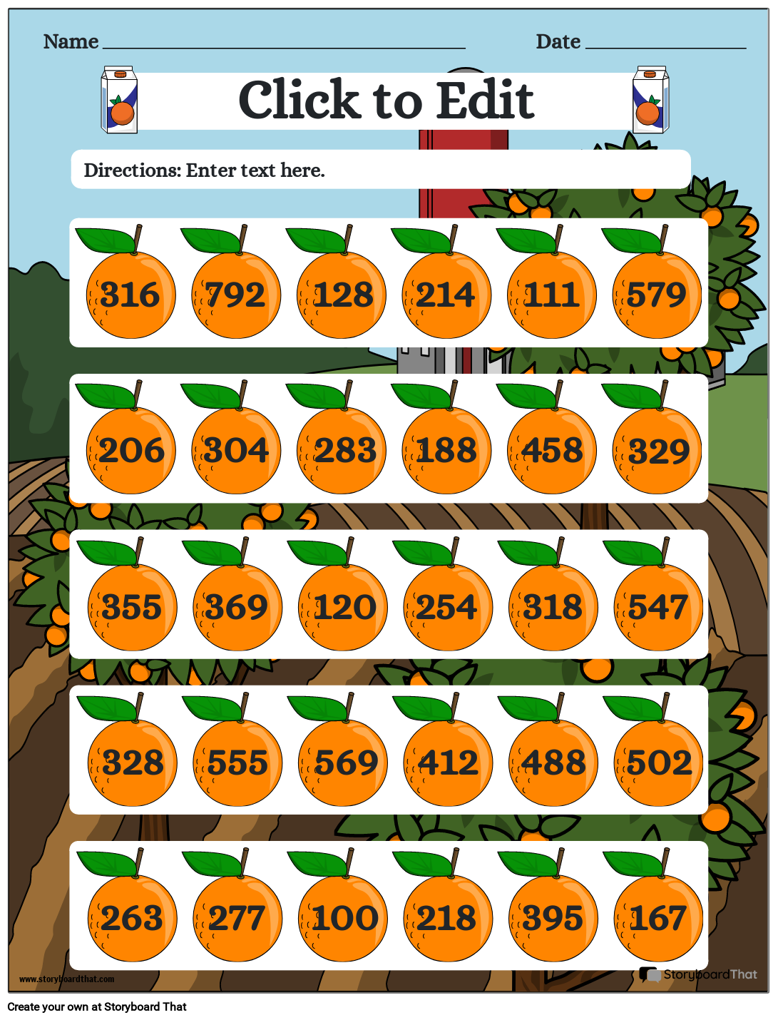 Oranges-inspired Storyboard by templates