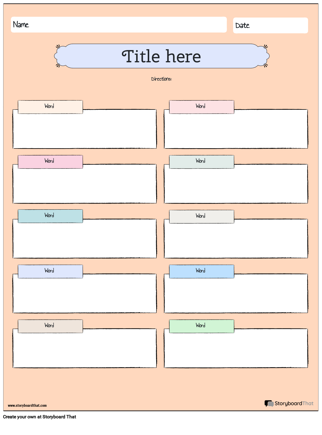 Pastel Color Context Clues Activity Sheet Storyboard