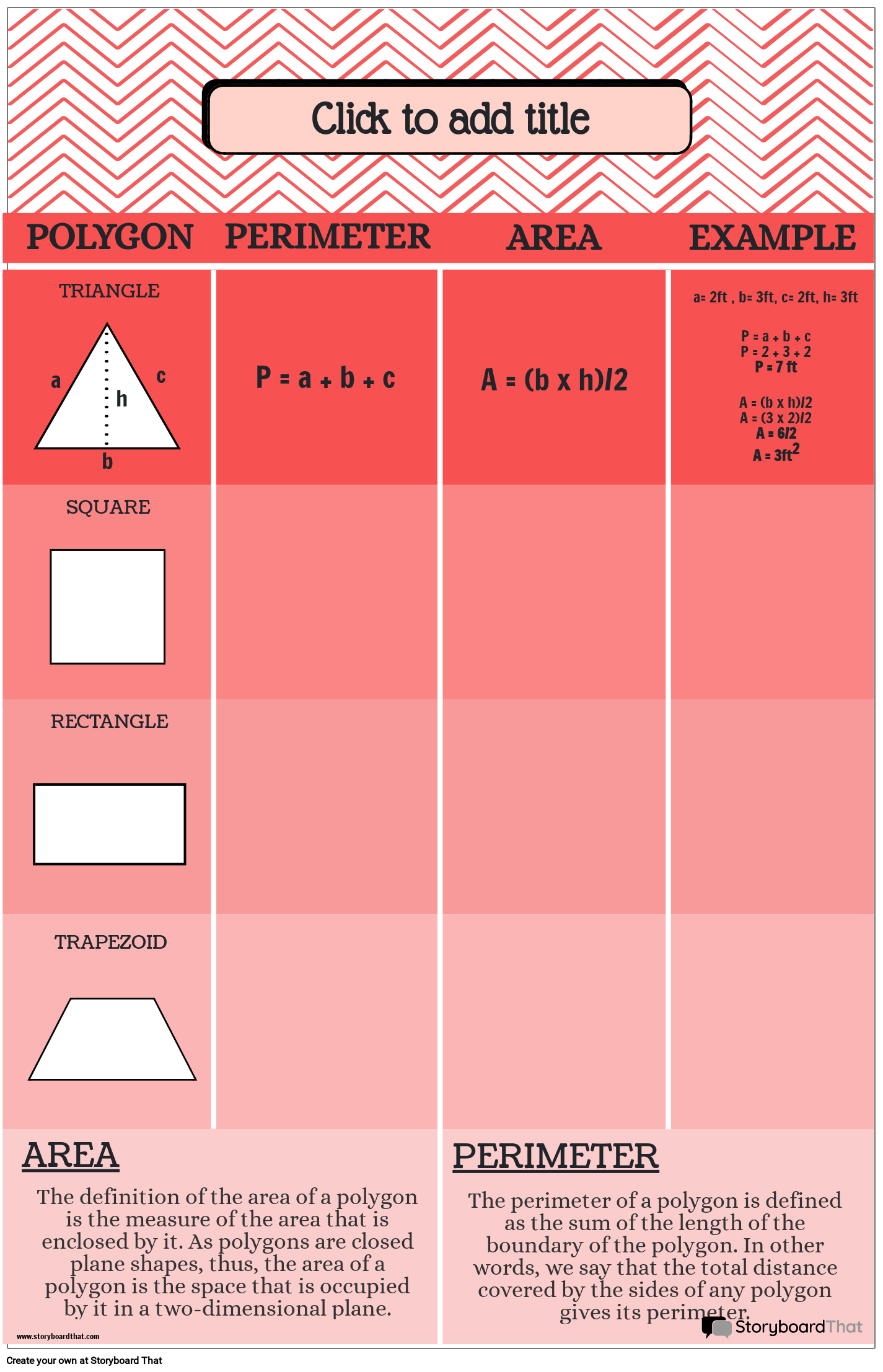 Pink Themed Area And Perimeter Poster Storyboard pink-themed-area-and-perimeter-poster-storyboard