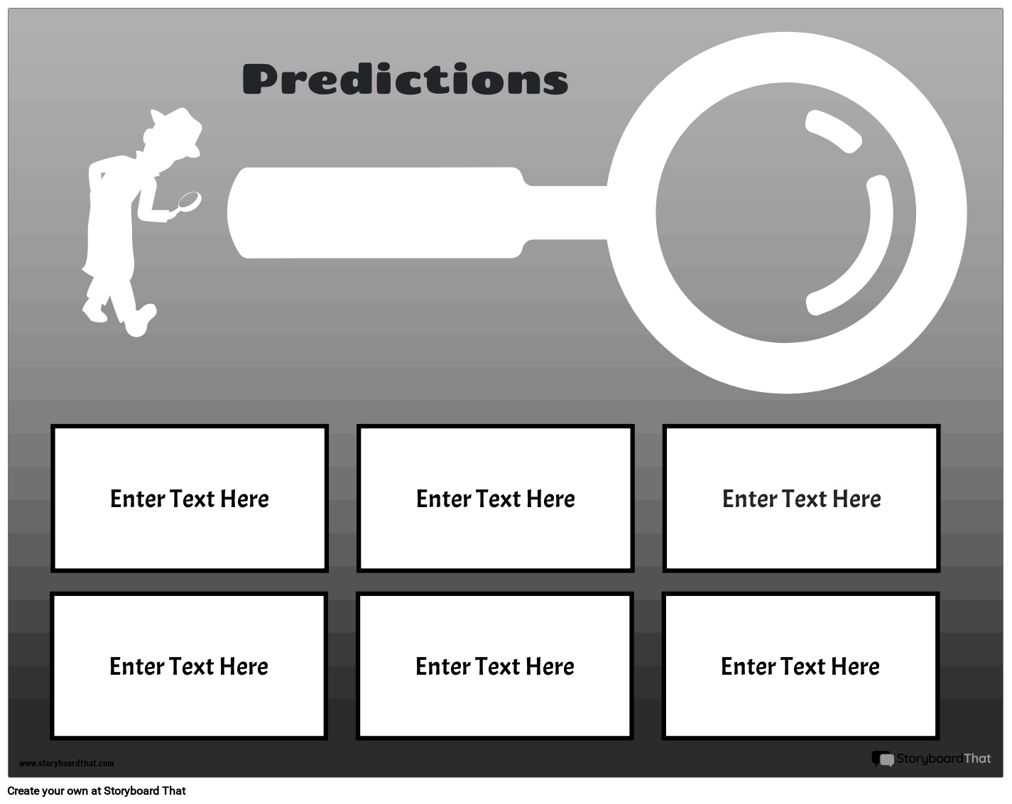 Making Predictions Worksheet with a Character Silhouette