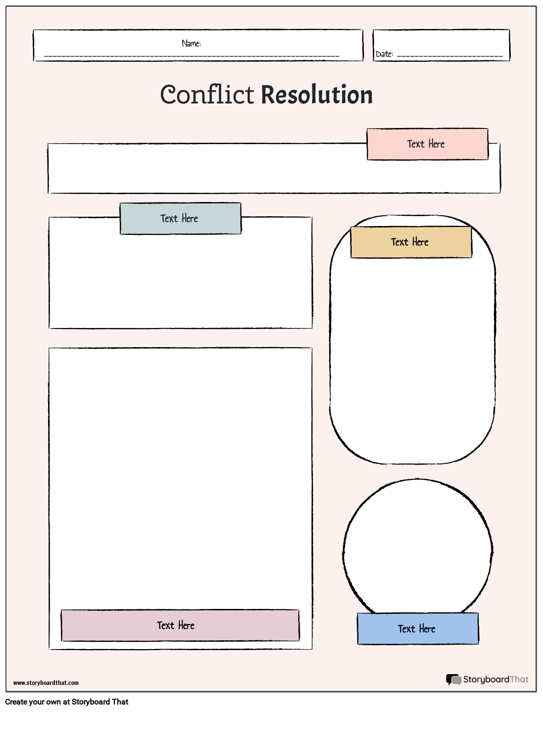 Printable Activity Dispute Resolution Storyboard