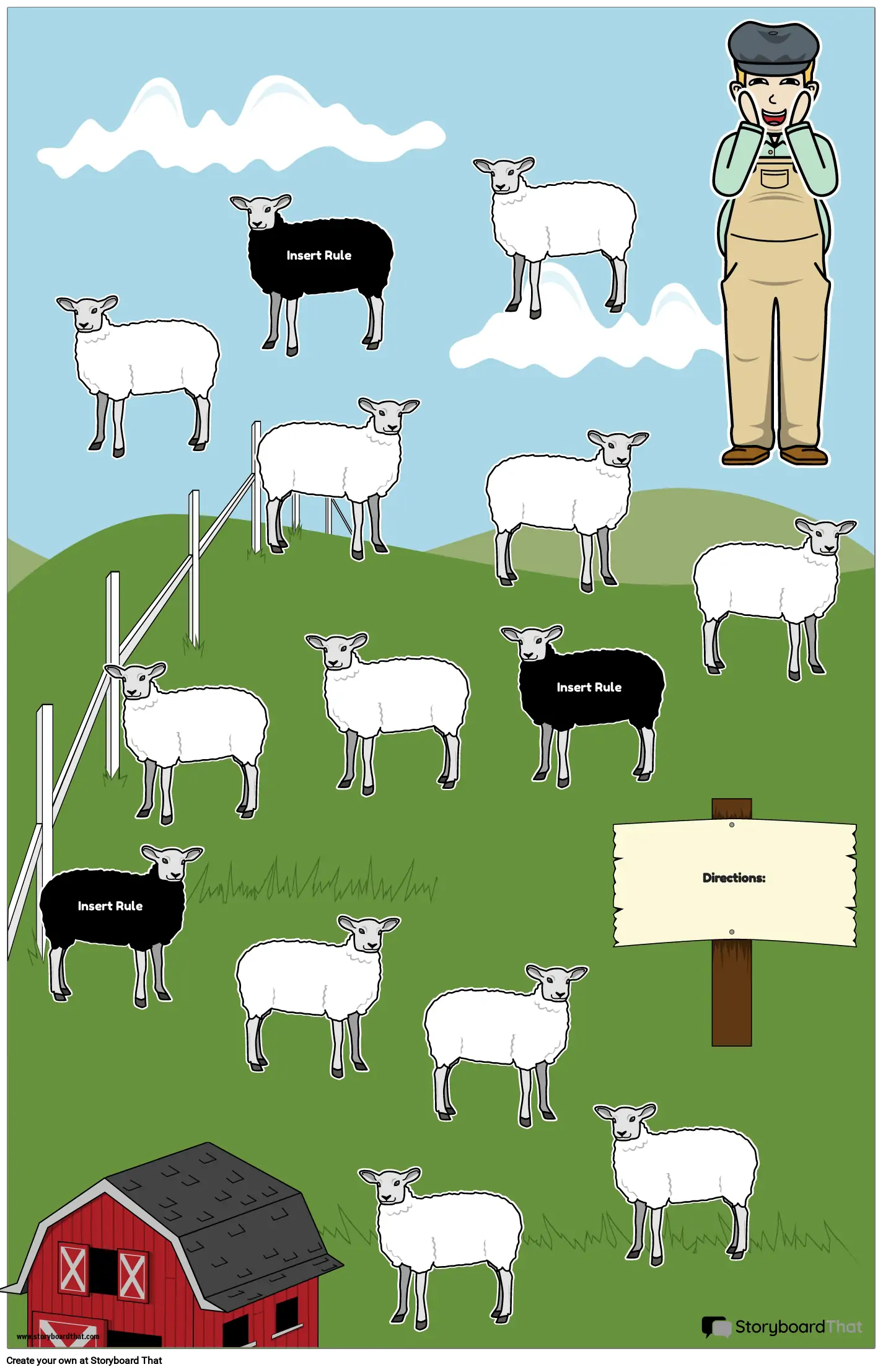 Printable Farm Themed Board Game Storyboard by templates