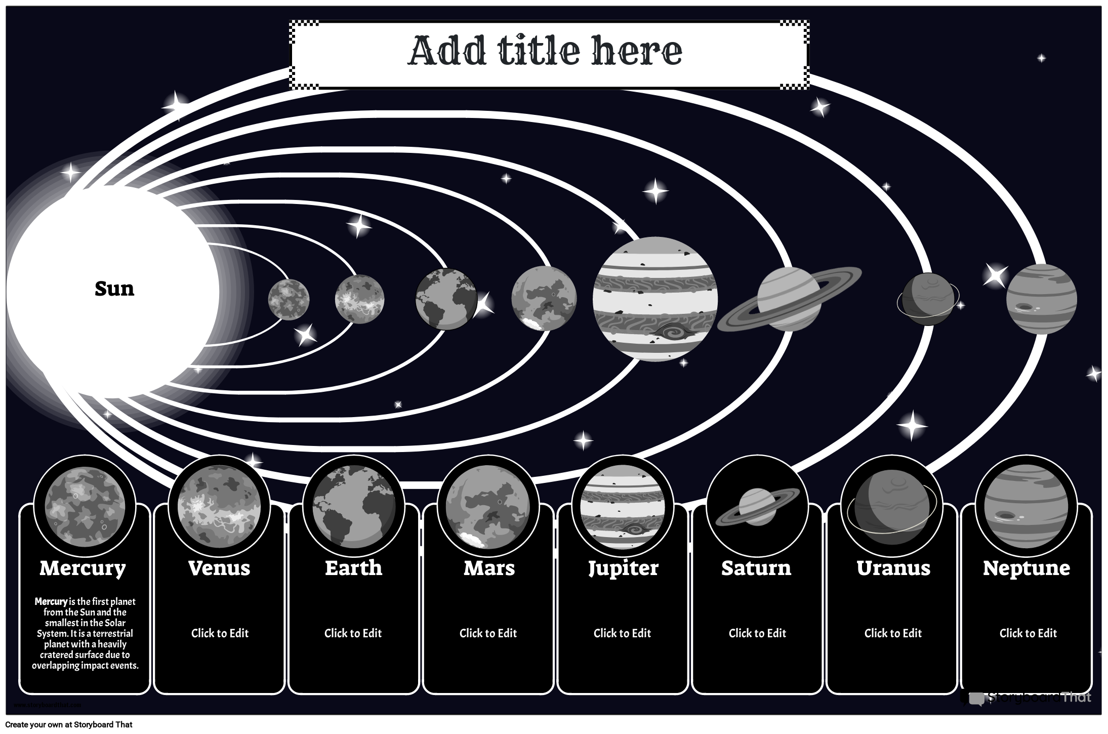 Printable Planetary Orbit Graphic Storyboard by templates