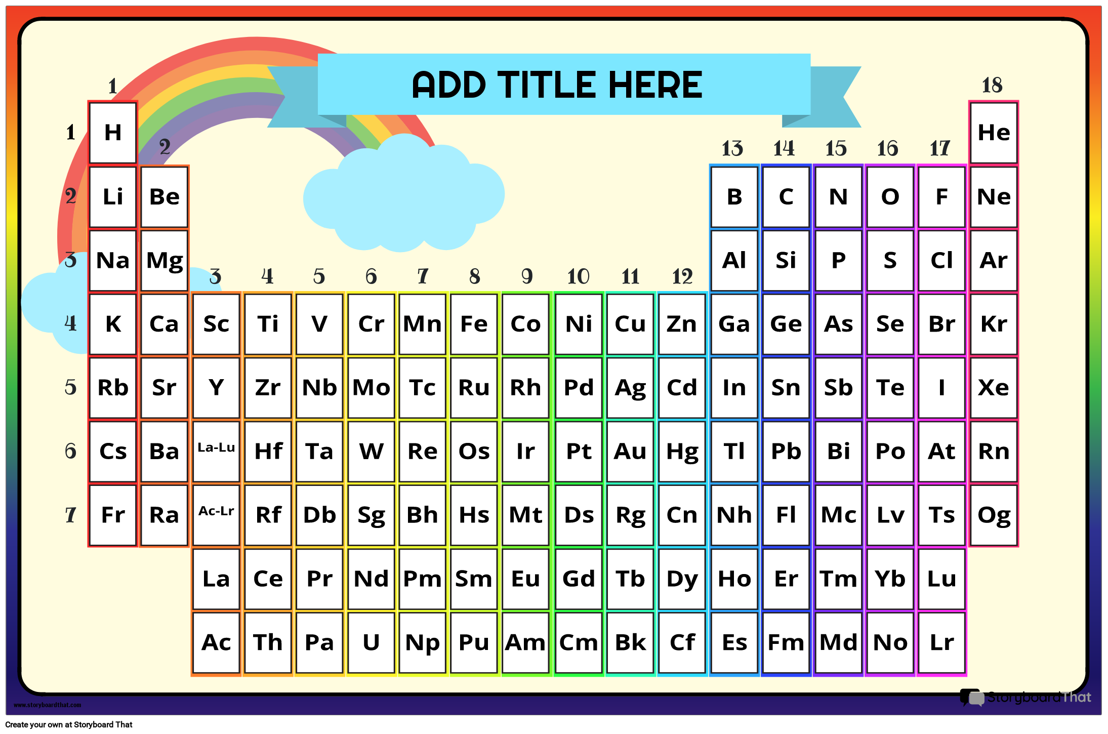 Rainbow-theme Elements Graphic Storyboard by templates