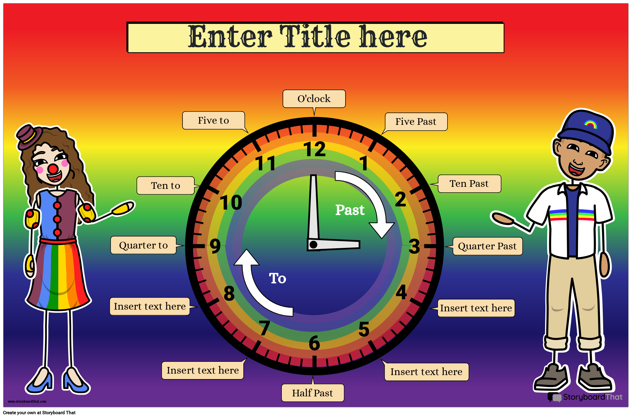 Rainbow Themed Time Measurement Poster Storyboard