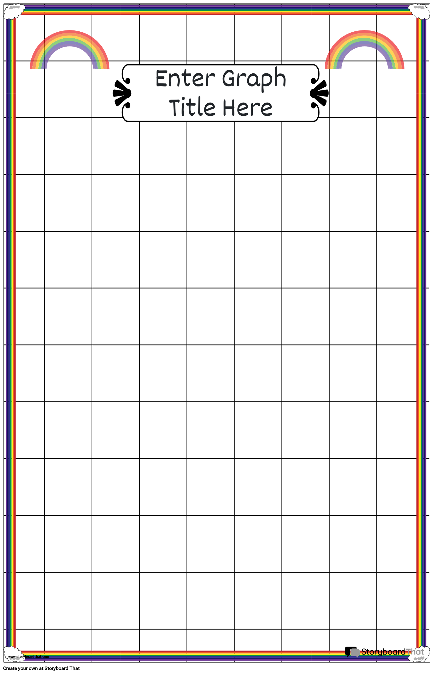 Rainbow Themed Graph Paper Poster Storyboard by templates