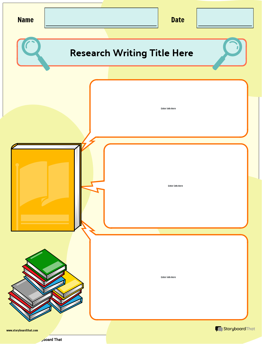 Yellow Themed Research Writing Template with Graphics