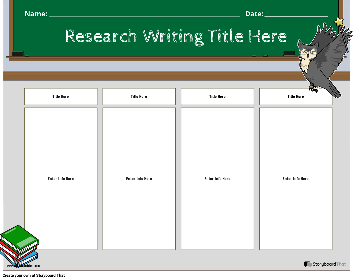 Research Writing Template Featuring a Blackboard